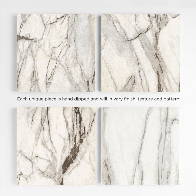 Anoki Grey Marbled Resin Side Table | CB2 Canada