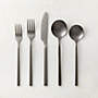 20-Piece Modern Haze Brushed Gunmetal Flatware Set | CB2