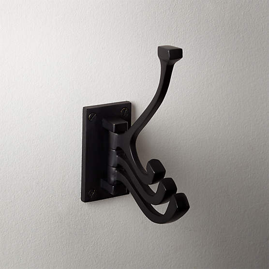 Blaine Modern Matte Black Wall Mount Hook + Reviews | CB2