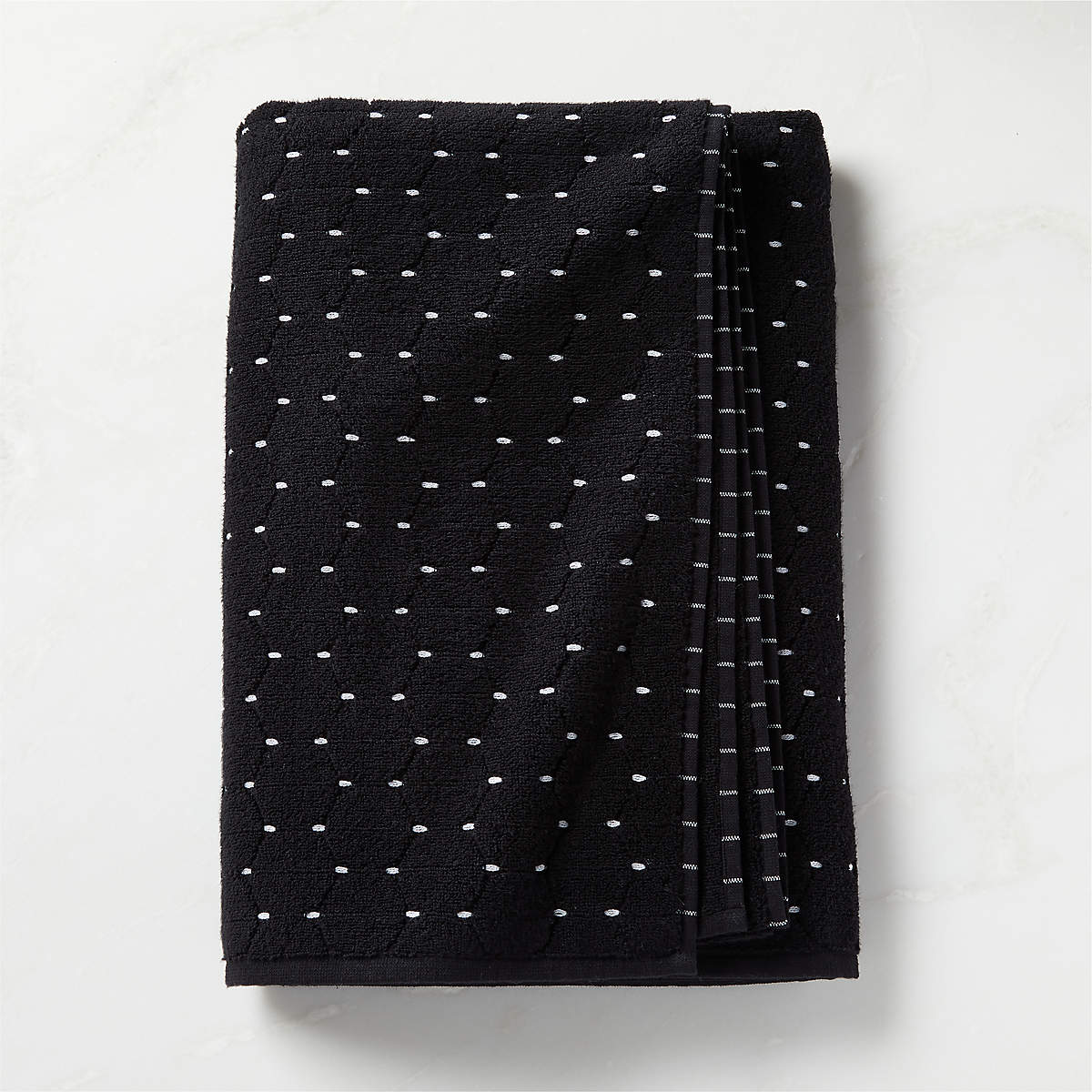 Abbie Organic Cotton Black and White Bath Sheet + Reviews | CB2