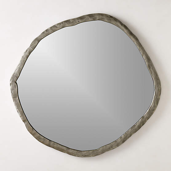 Perch Round Mirror with Shelf 36" + Reviews | CB2