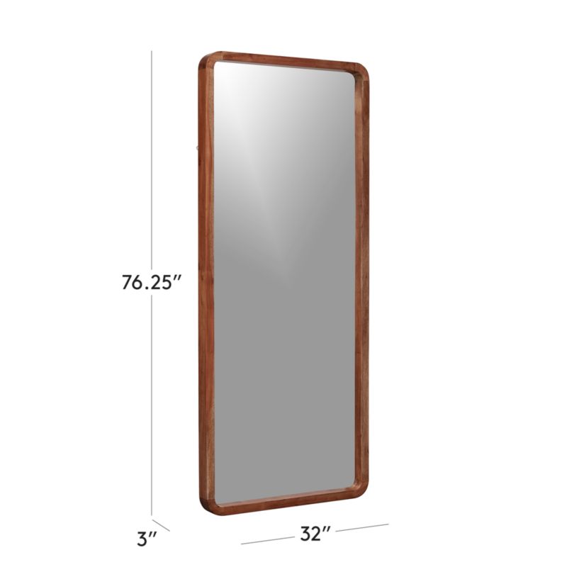 Modern Acacia Wood Full Length Floor Mirror 32 x76.25 Reviews CB2