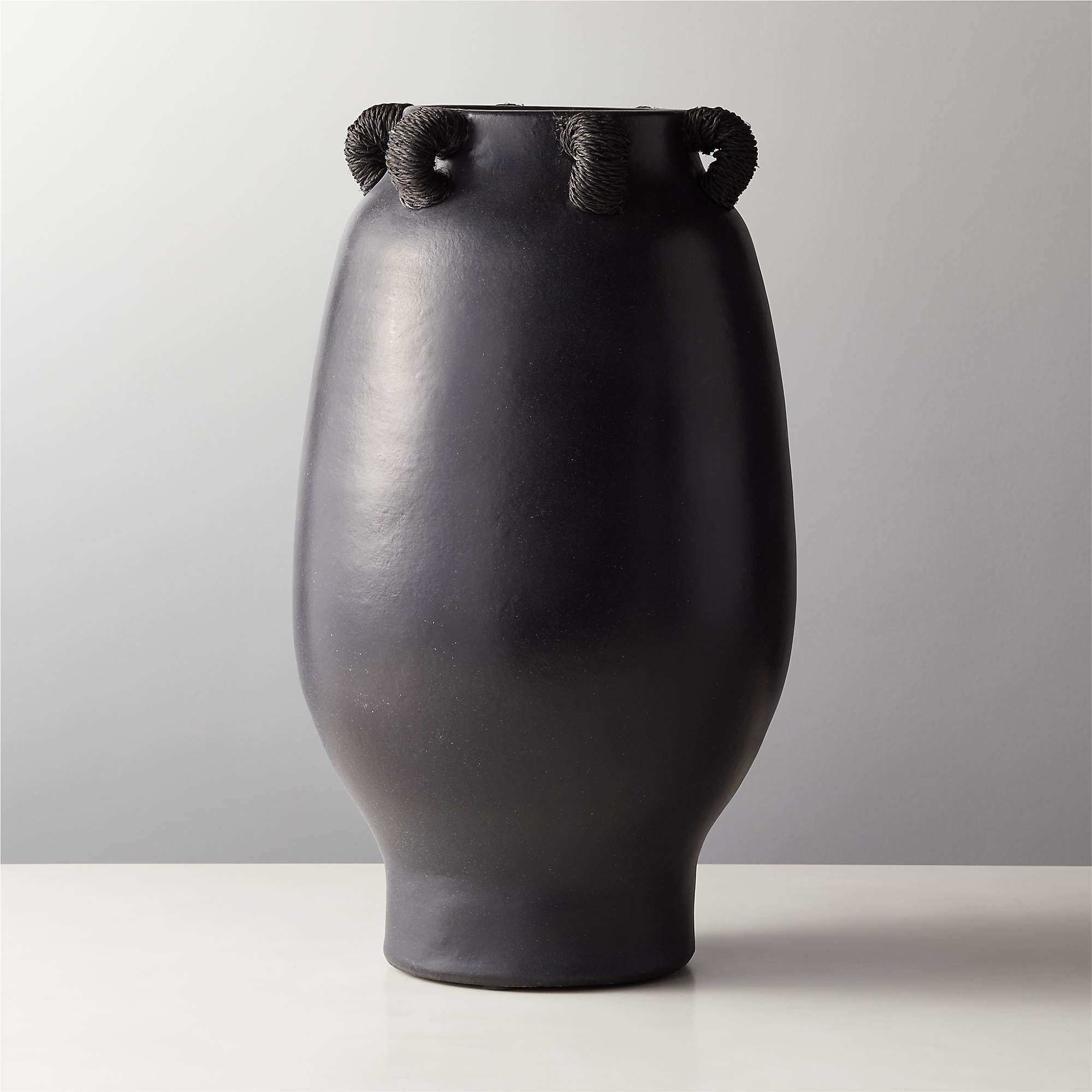 Acadia Modern Black Ceramic Vase + Reviews | CB2