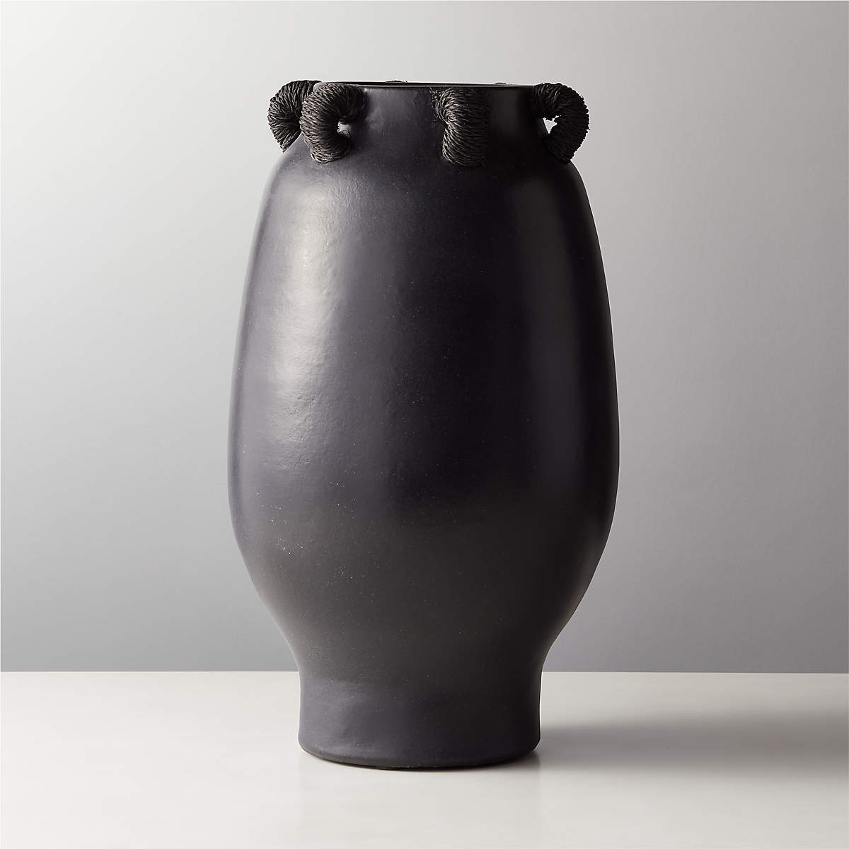 Acadia Modern Black Ceramic Vase + Reviews | CB2