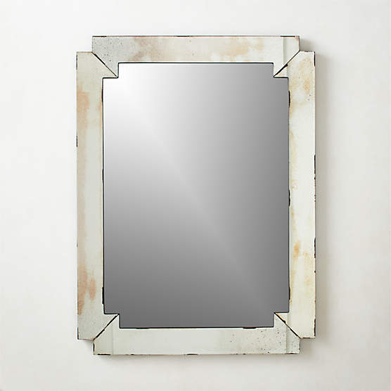 Sureau Antiqued Black Rectangular Wall Mirror 24x48 + Reviews | CB2