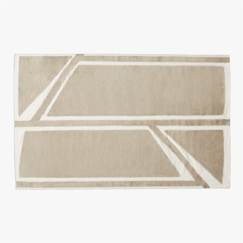 Aerial View Hand-Knotted Natural Viscose Area Rug 5'x8' by Ackerman | CB2