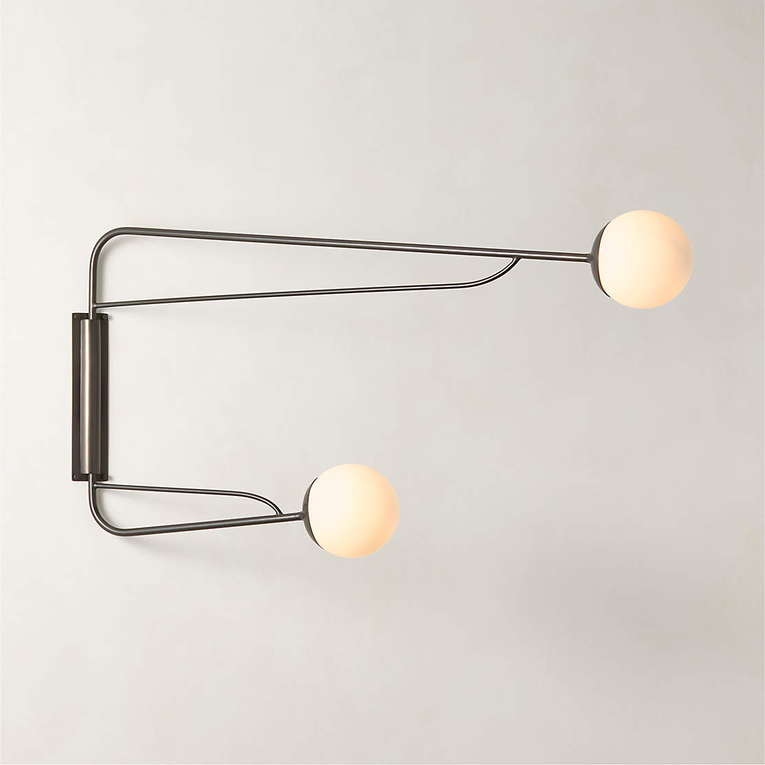 Natalia Onyx and Brass Wall Sconce Light | CB2