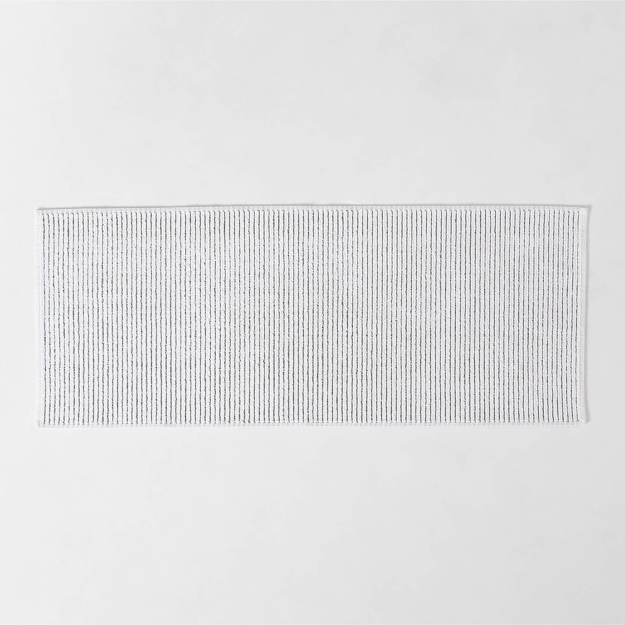 Aiden Modern White and Black Cotton Bath Runner 24" x 60" | CB2