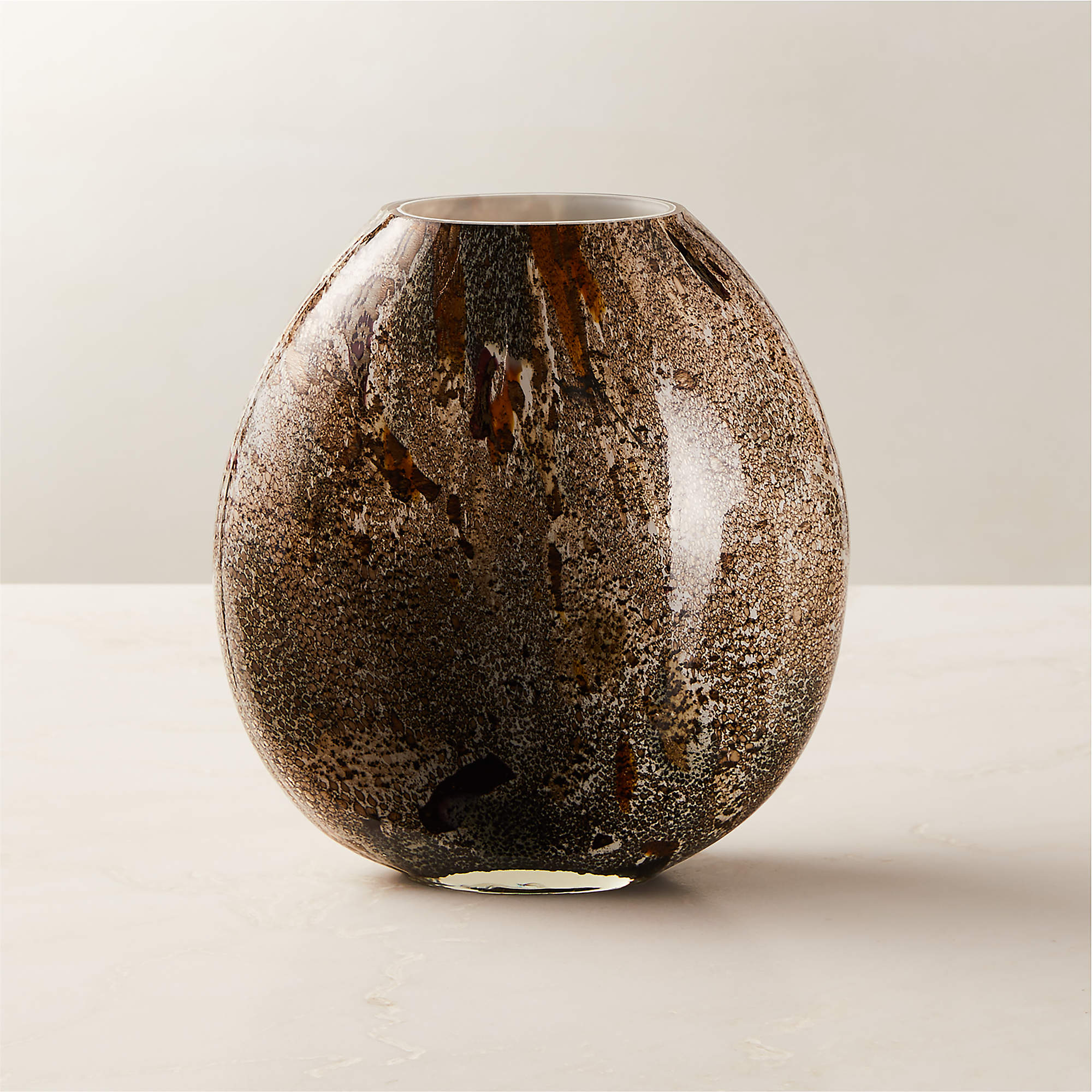 Alborz Brown Glass Vase + Reviews | CB2