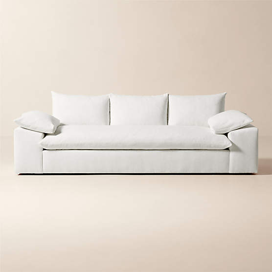 Marguerite White Performance Linen Sofa + Reviews | CB2 Canada