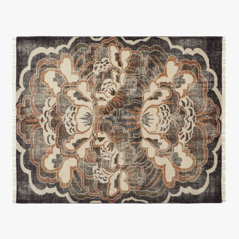 Allure Hand-Knotted Copper Floral Wool Area Rug 8'x10' + Reviews | CB2 ...