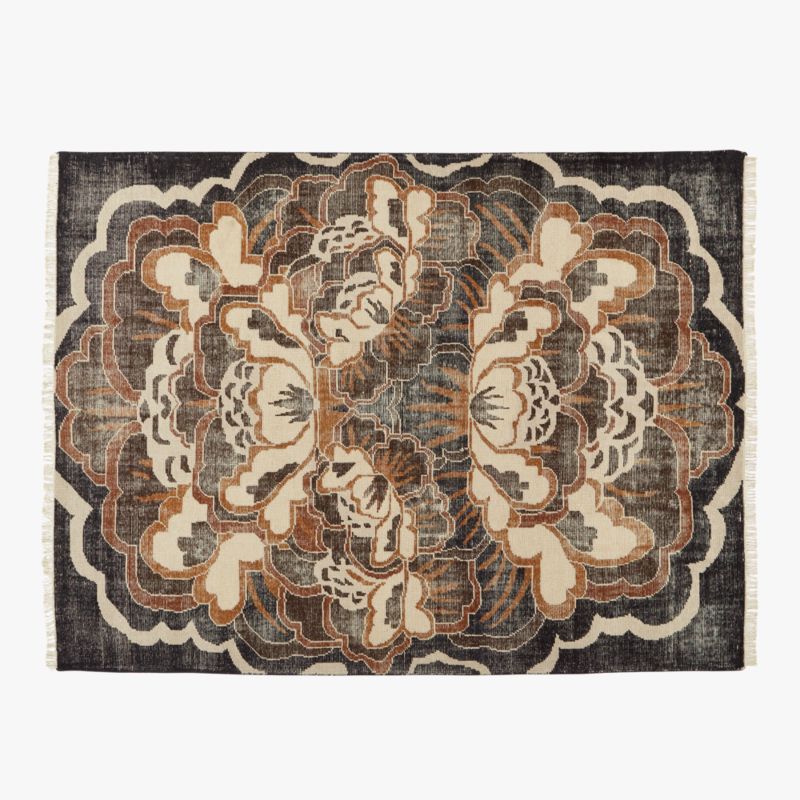 Allure Hand-Knotted Copper Floral Wool Area Rug 9'x12' + Reviews | CB2 ...