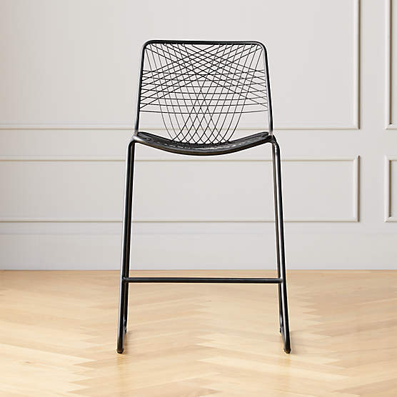Nadia Modern Black Cane Counter Stool + Reviews | CB2 Canada