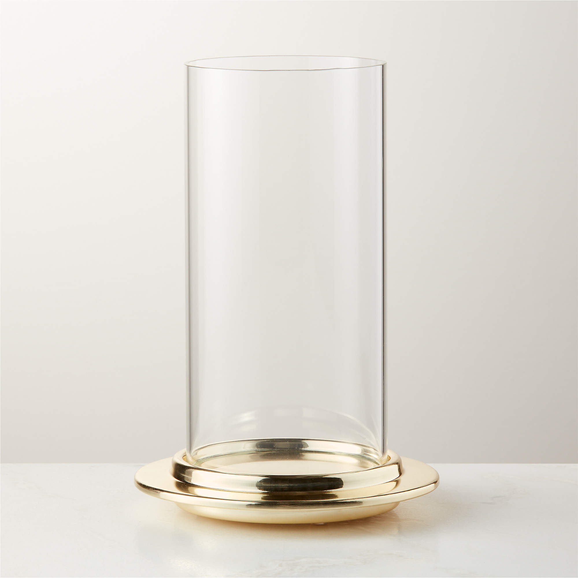 Alta Champagne Brass and Glass Hurricane Candle Holder by Gianfranco ...