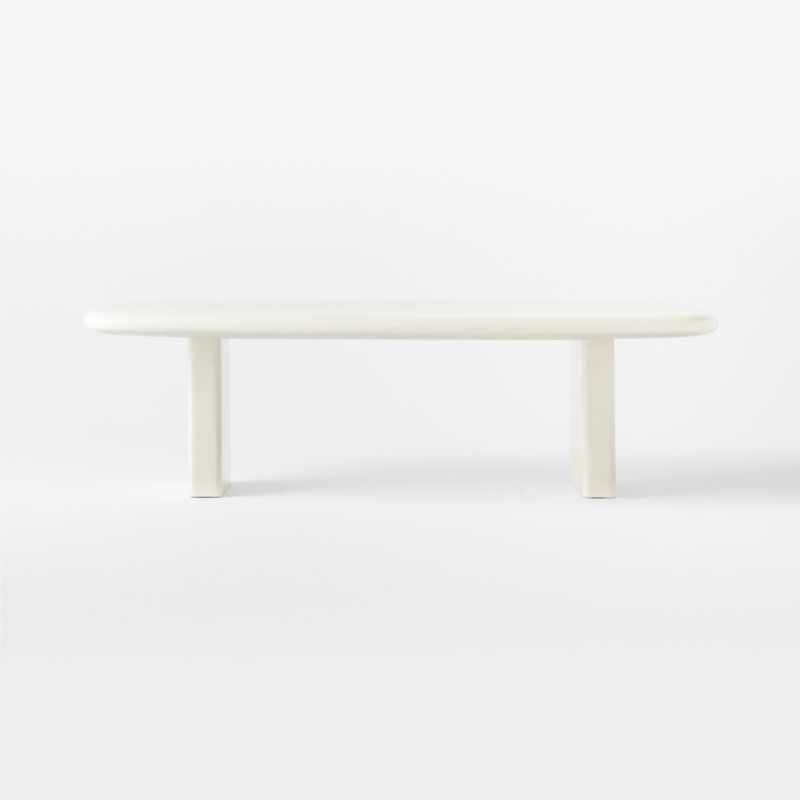 Amalie 103" Rectangular White Resin Dining Table | CB2