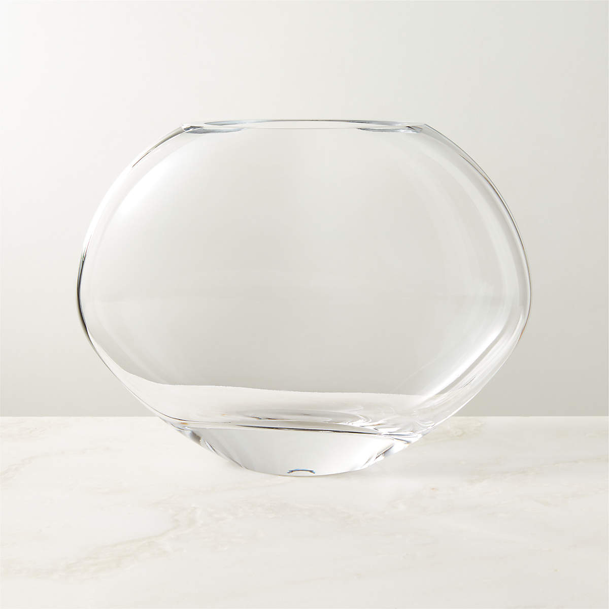 Amata Round Clear Glass Vase | CB2