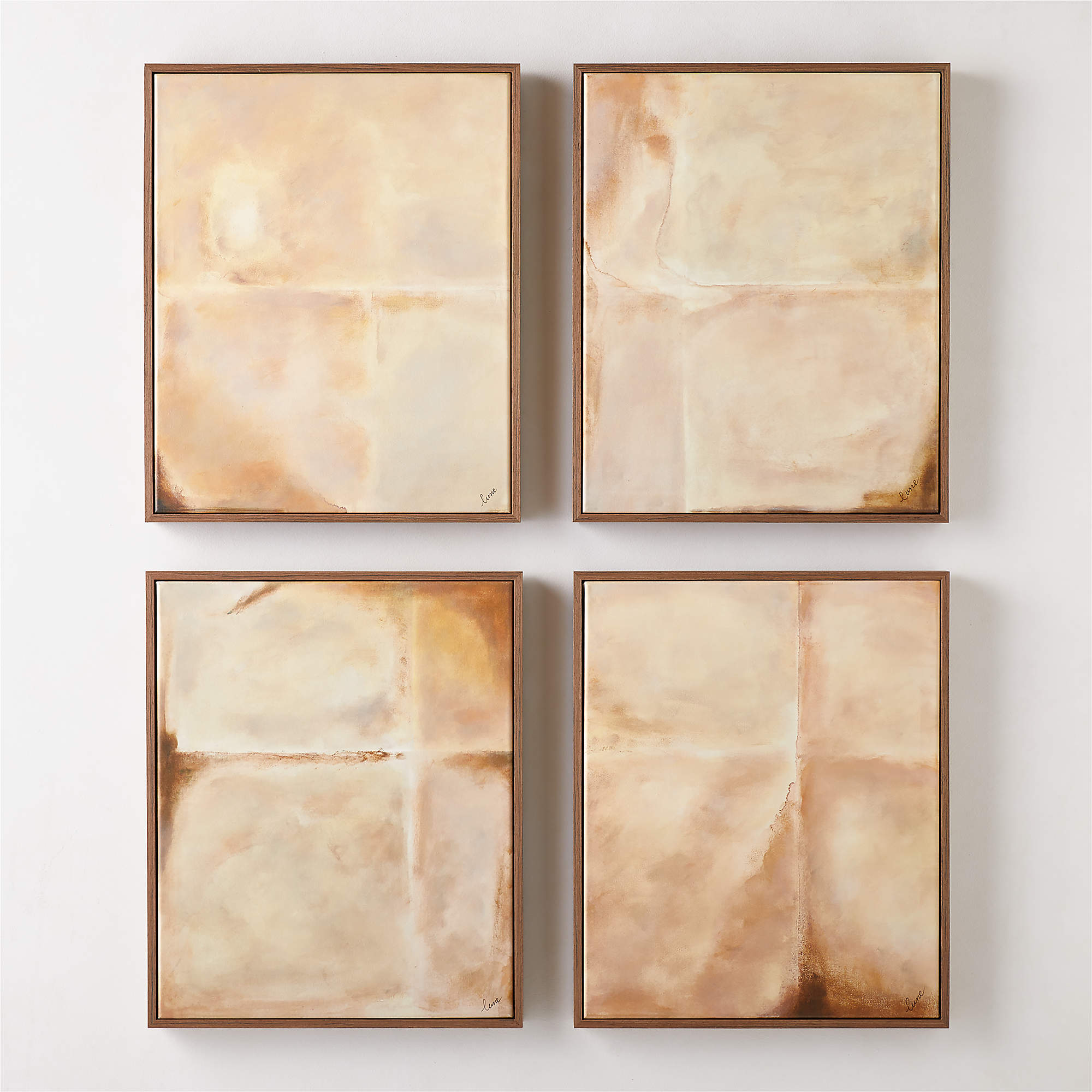 'Amber' Framed Modern Wall Art Set of 4 | CB2