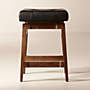 Briosco Black Leather Counter Stool by Gianfranco Frattini + Reviews | CB2