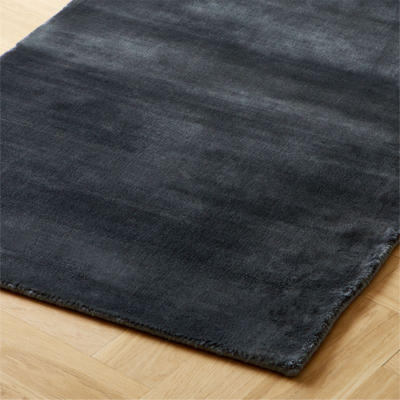 Anders Navy Blue TENCEL Lyocell Runner Rug 2.5'x8' + Reviews | CB2