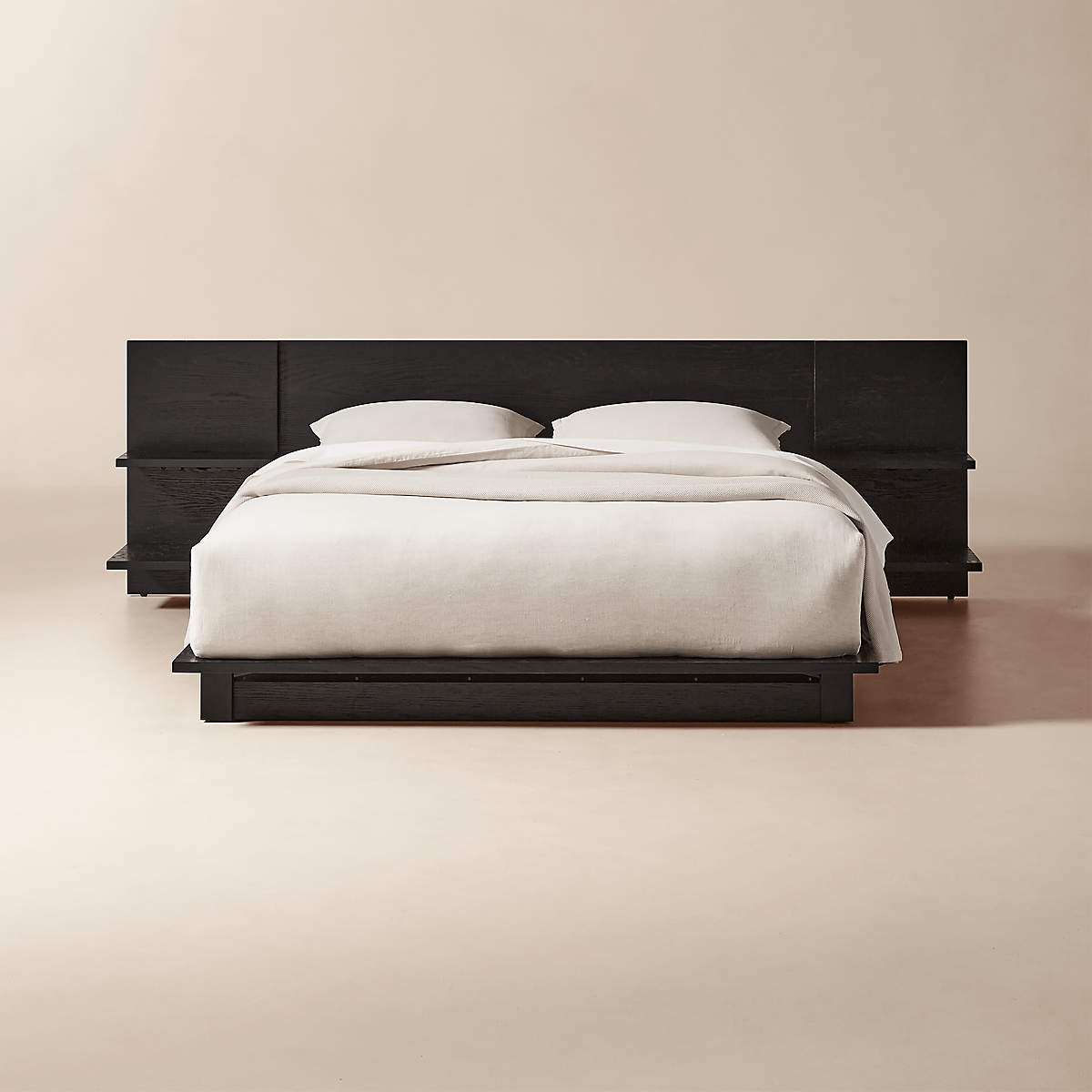 Andes Black Ebonized Oak Wood Queen Bed + Reviews | CB2 Canada