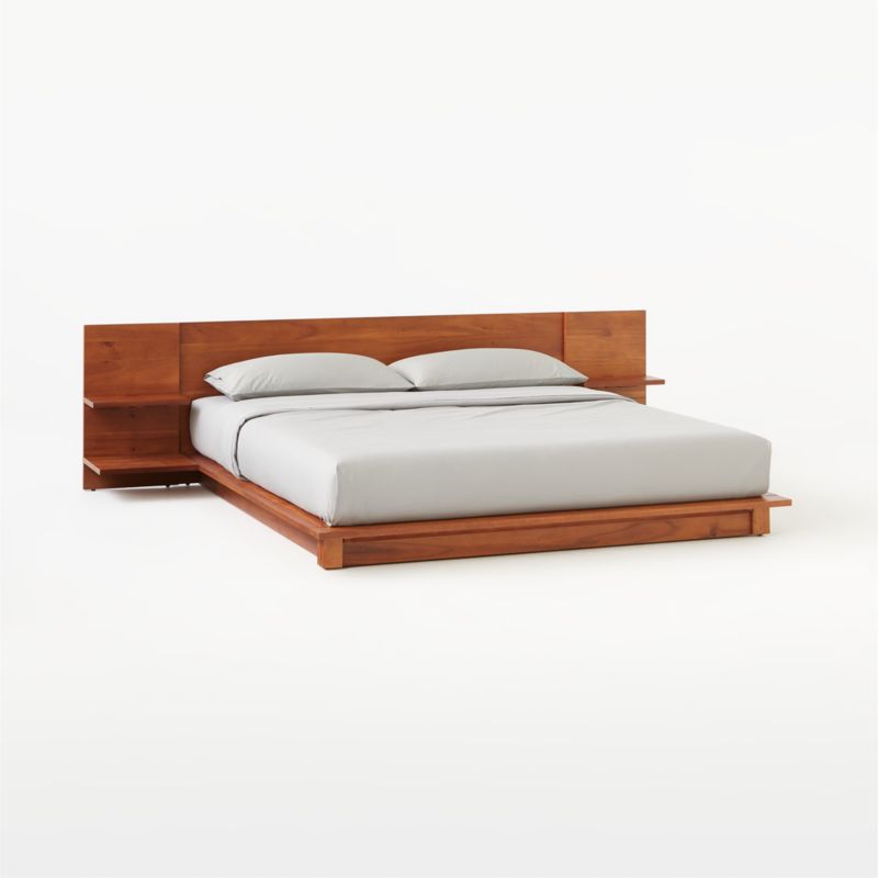 Andes Acacia Wood Platform King Bed with Nightstands + Reviews | CB2 Canada