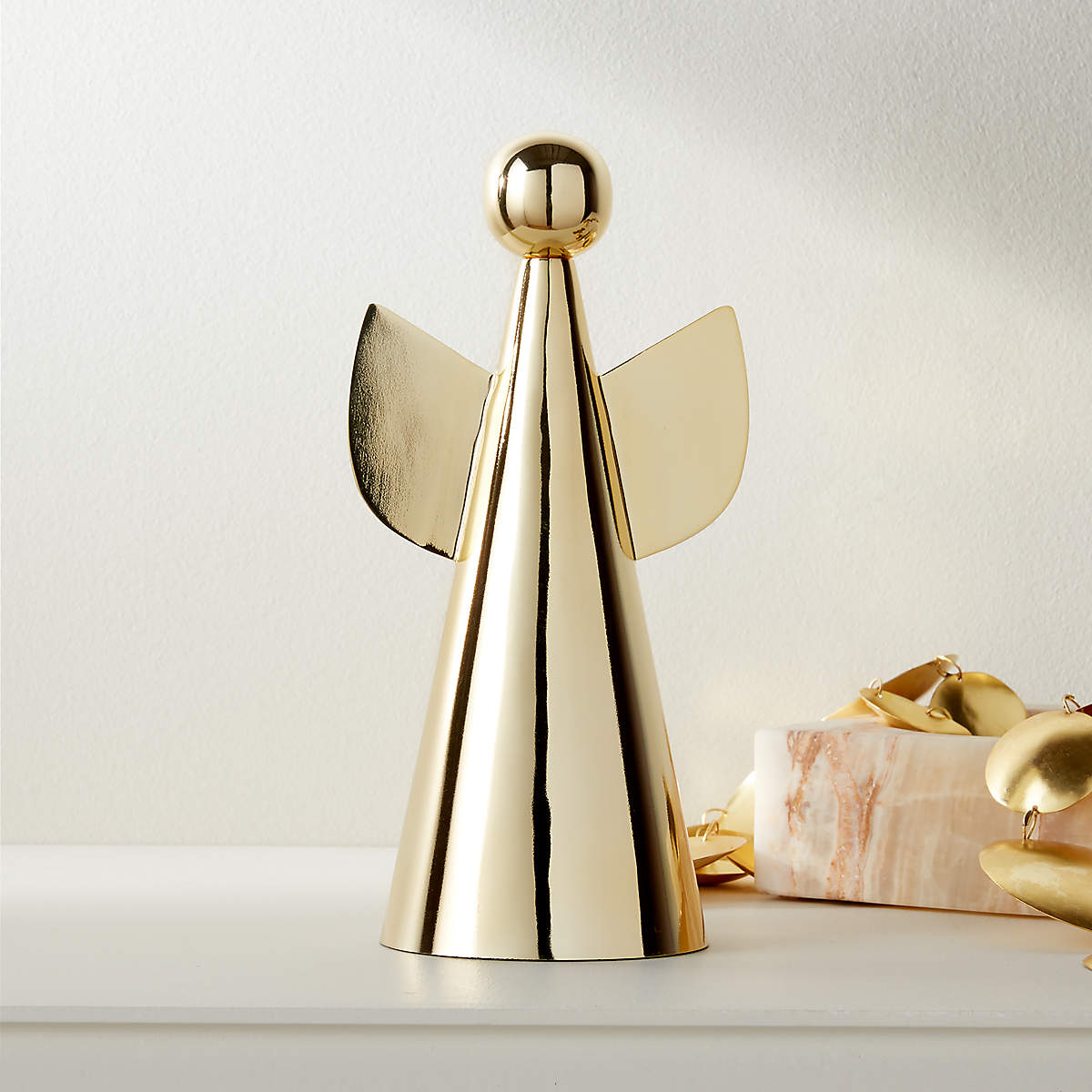 Brass Angel Christmas Tree Topper | CB2