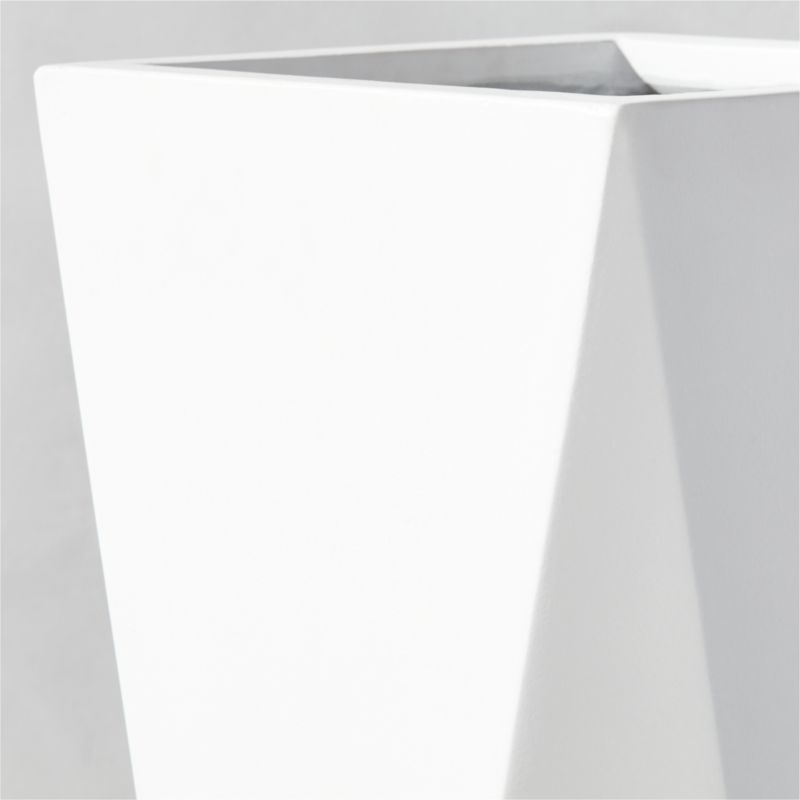Angular Modern White Cement Outdoor Planter Small + Reviews | CB2