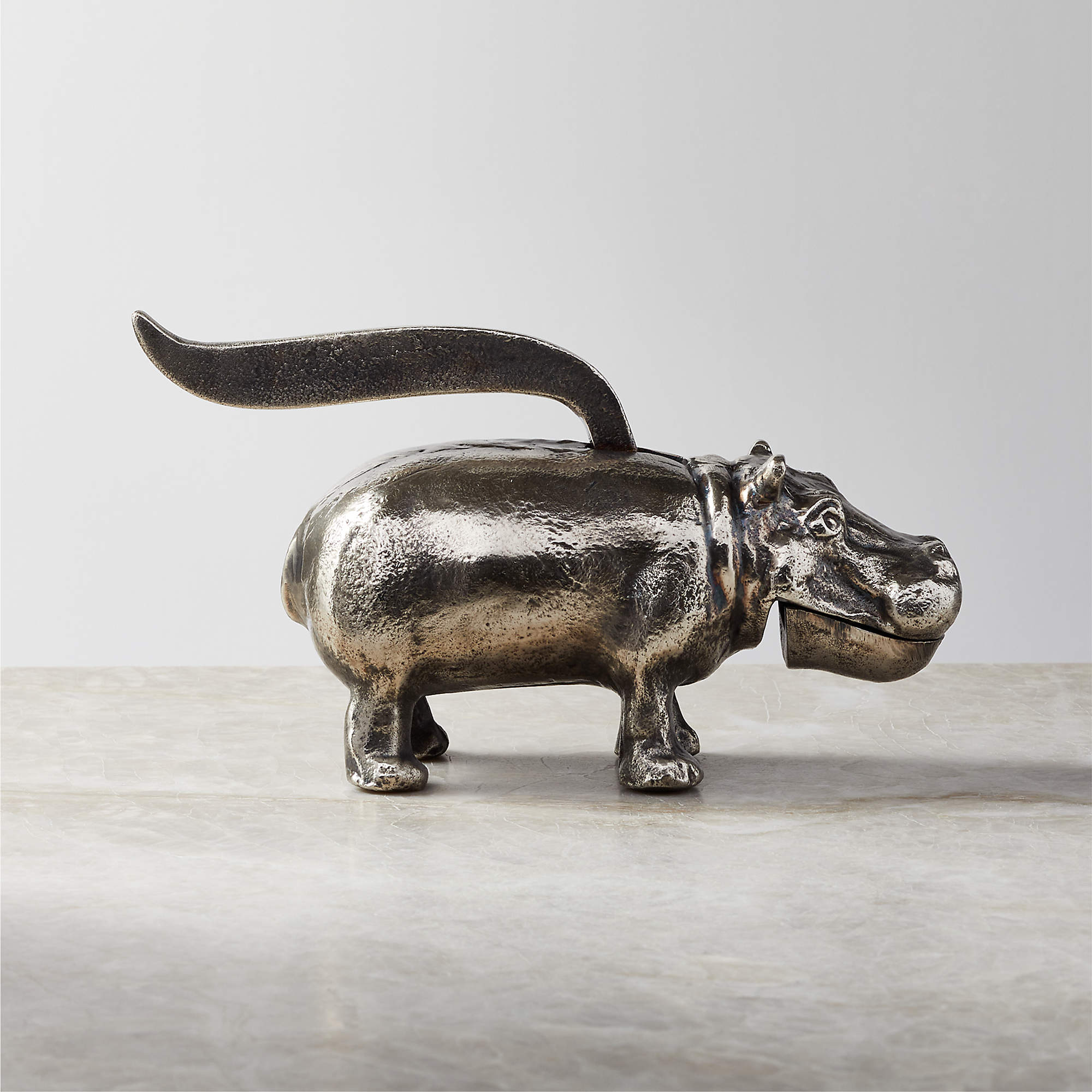 Antony Cast Aluminum Hippo Nutcracker + Reviews | CB2