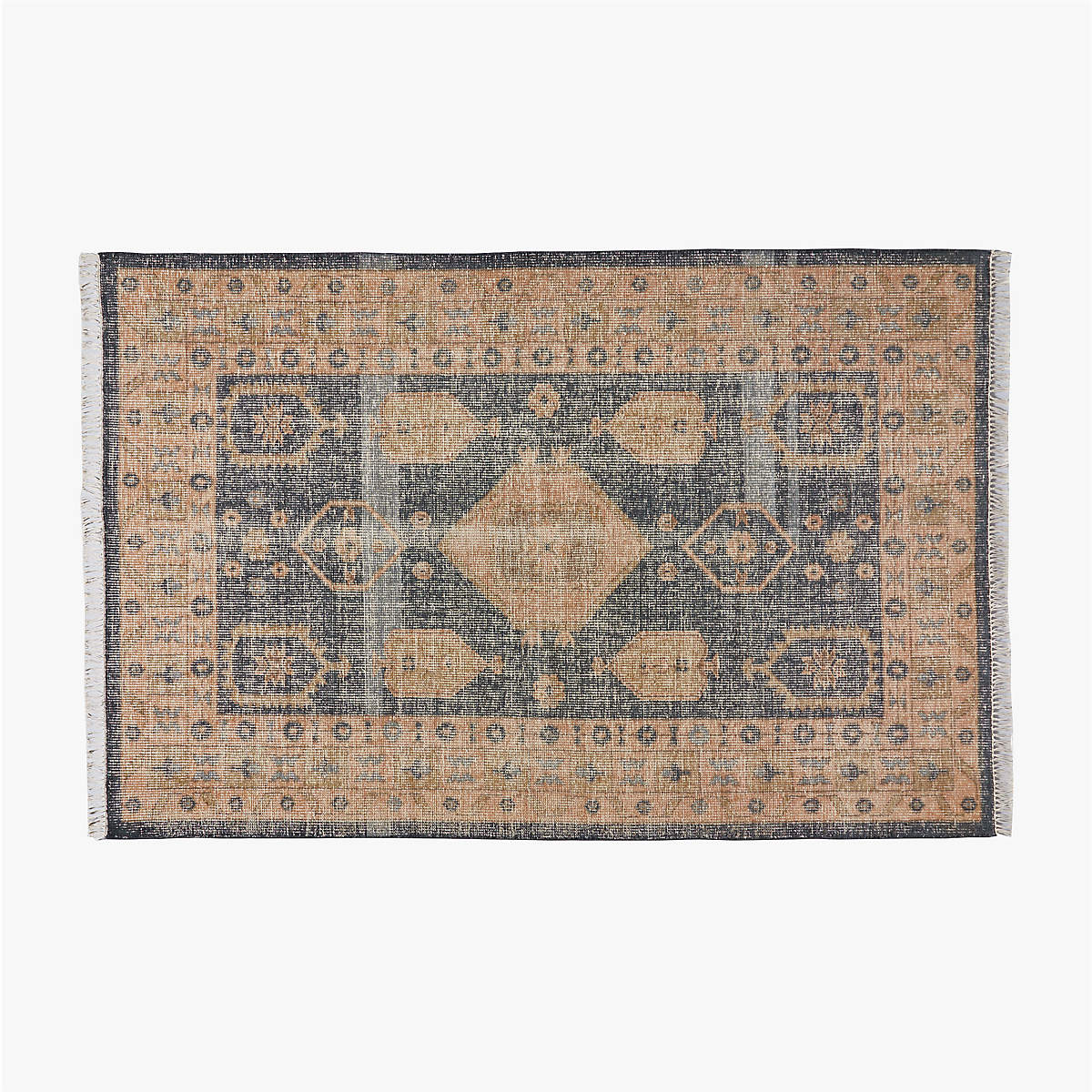 Aracati Navy Blue New Zealand Wool Area Rug 6'x9' | CB2