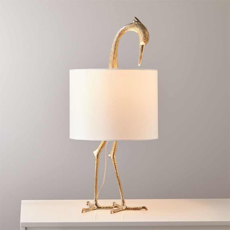 Archibald Brass Bird Table Lamp | CB2