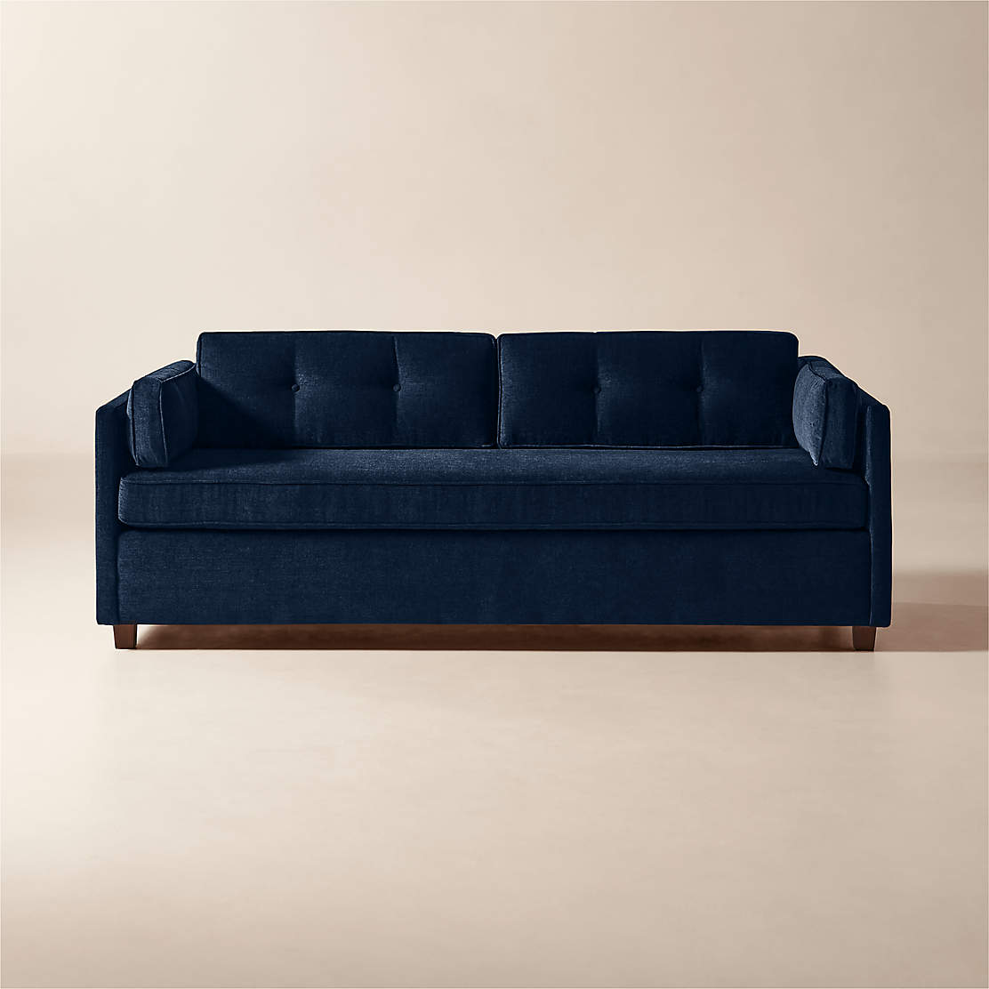 Ceva 86" Light Blue Performance Velvet Sleeper Sofa + Reviews | CB2 Canada