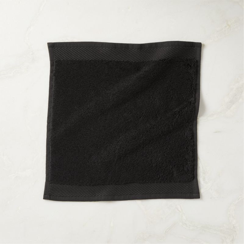 Arlow Organic Cotton Black Washcloth | CB2 Canada