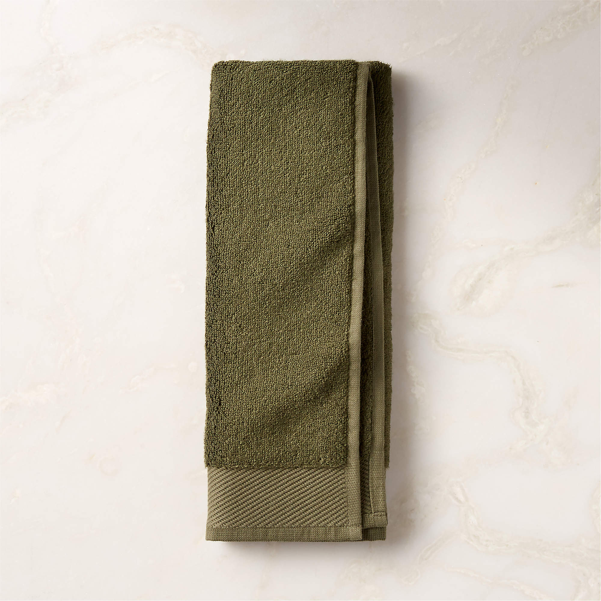 Arlow Tencel Green Hand Towel + Reviews | CB2