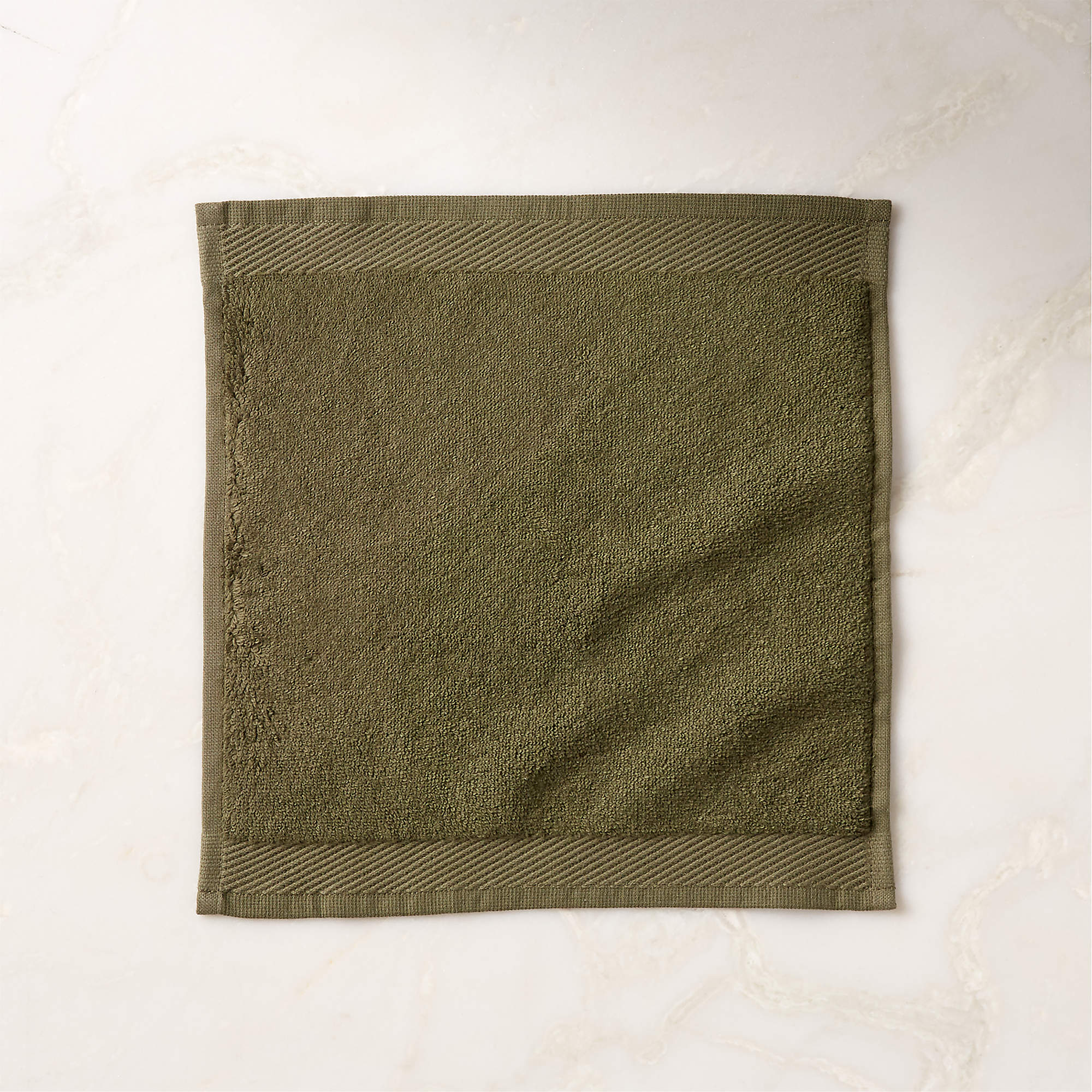 Arlow Tencel Green Washcloth + Reviews | CB2