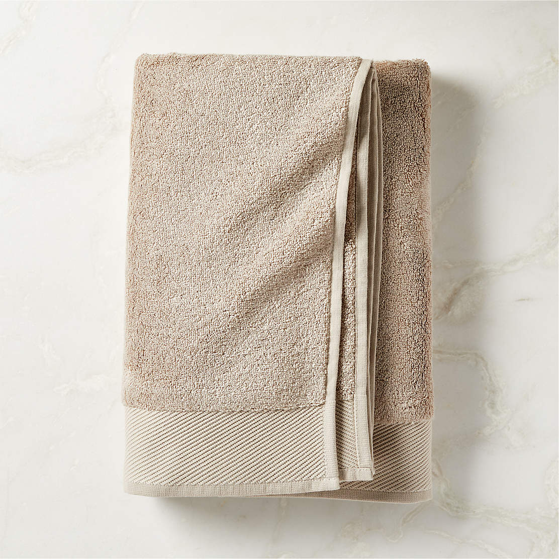 Arlow Organic Cotton Charcoal Grey Bath Towel + Reviews | CB2