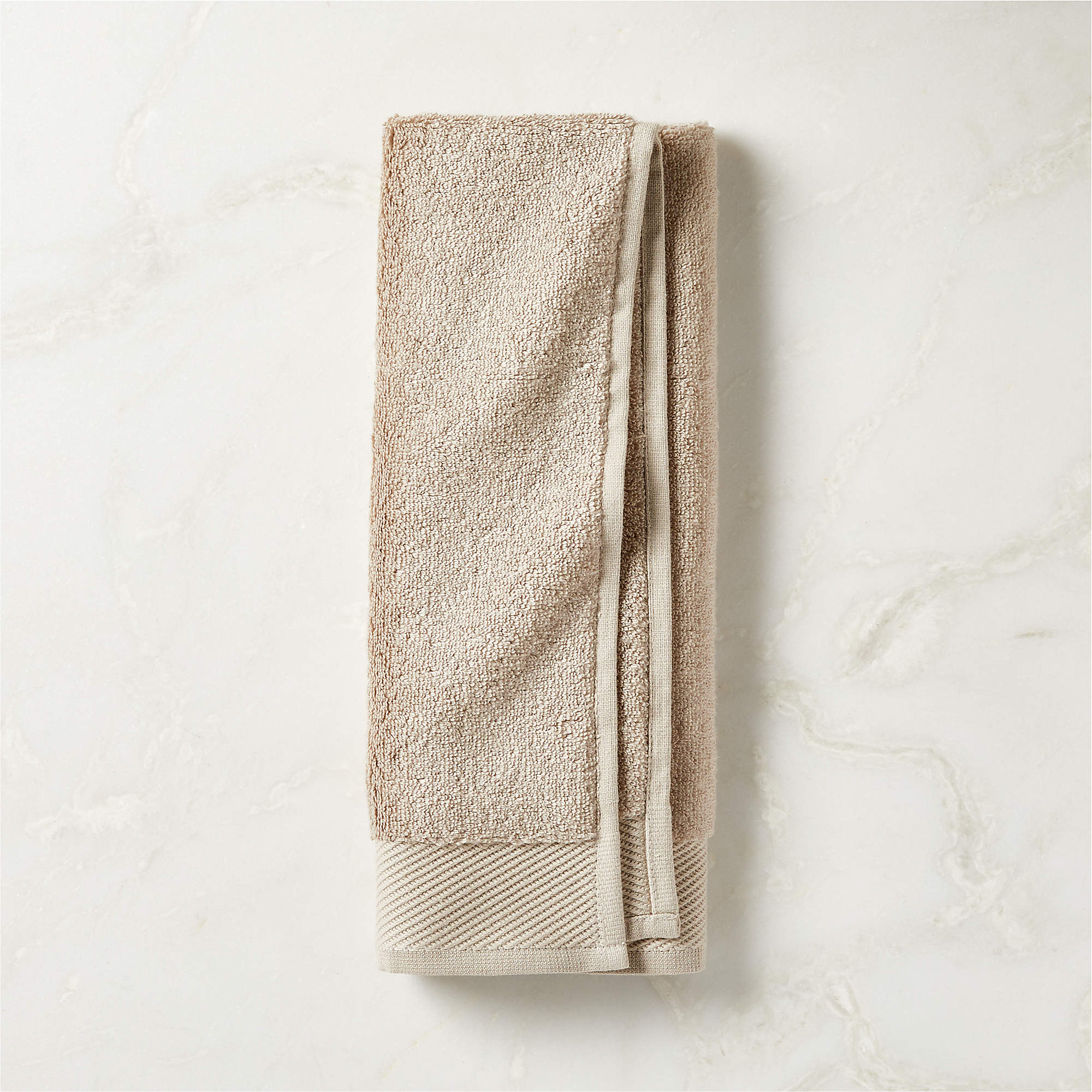 Arlow Organic Cotton Beige Hand Towel + Reviews | CB2