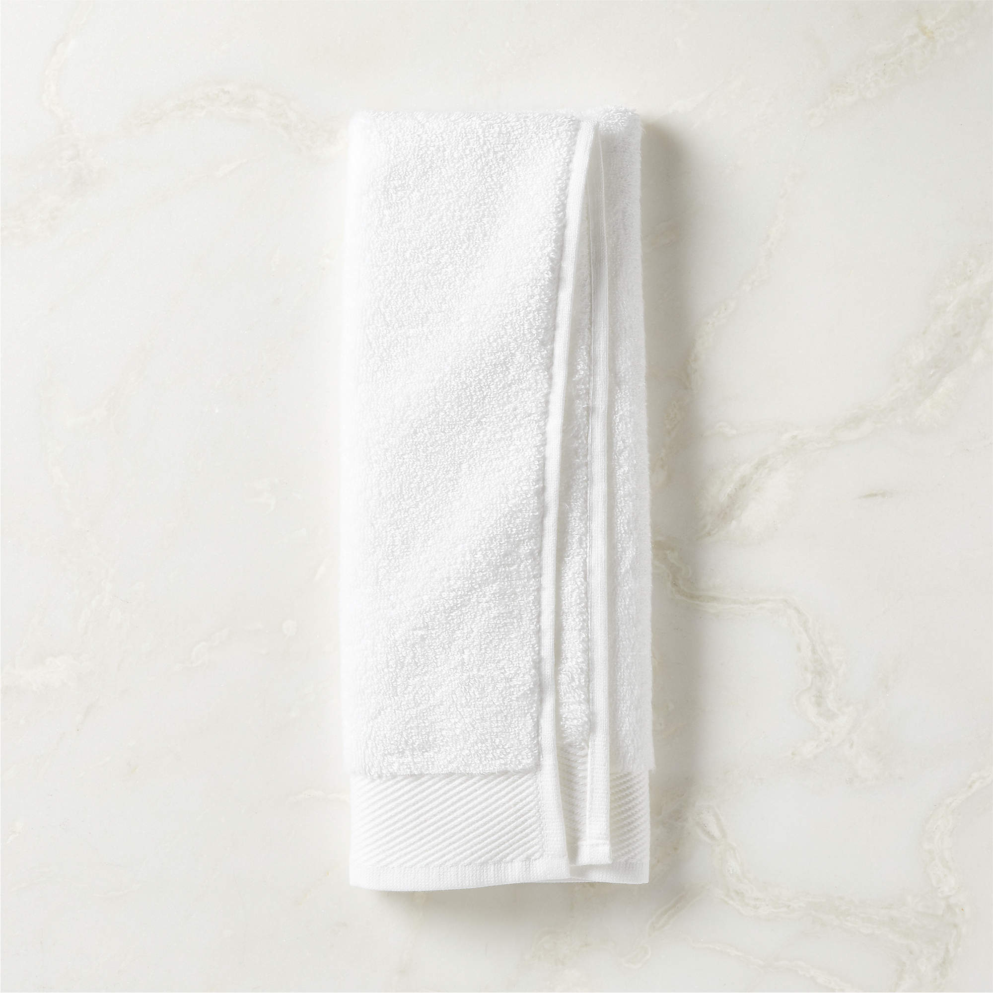 Arlow Organic Cotton White Hand Towel + Reviews | CB2