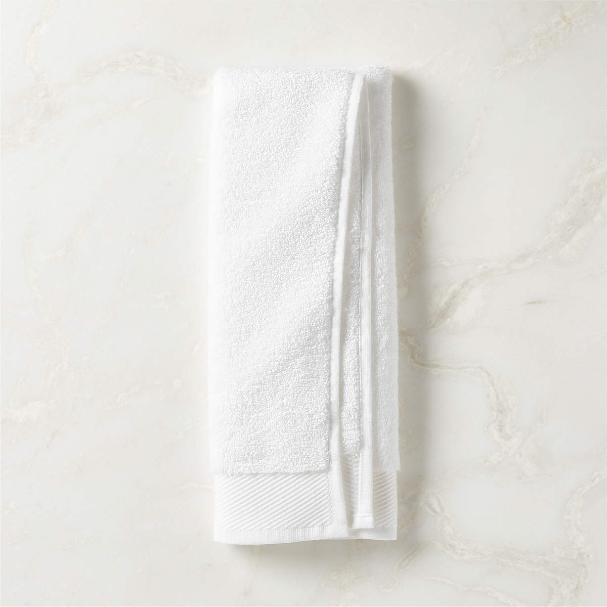 Arlow Organic Cotton White Hand Towel + Reviews | CB2