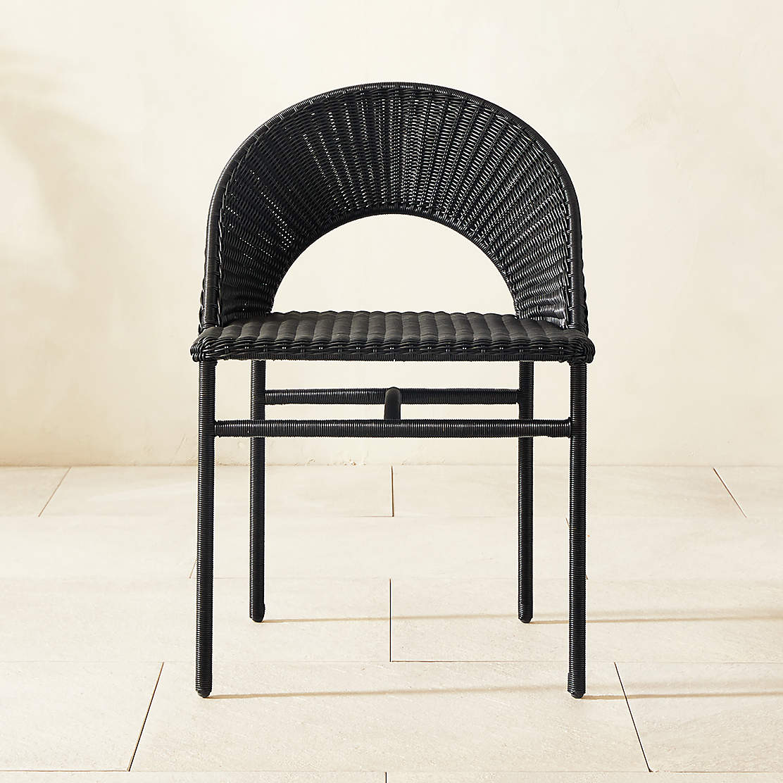 Virve Black Rope Outdoor Patio Dining Chair + Reviews | CB2 Canada