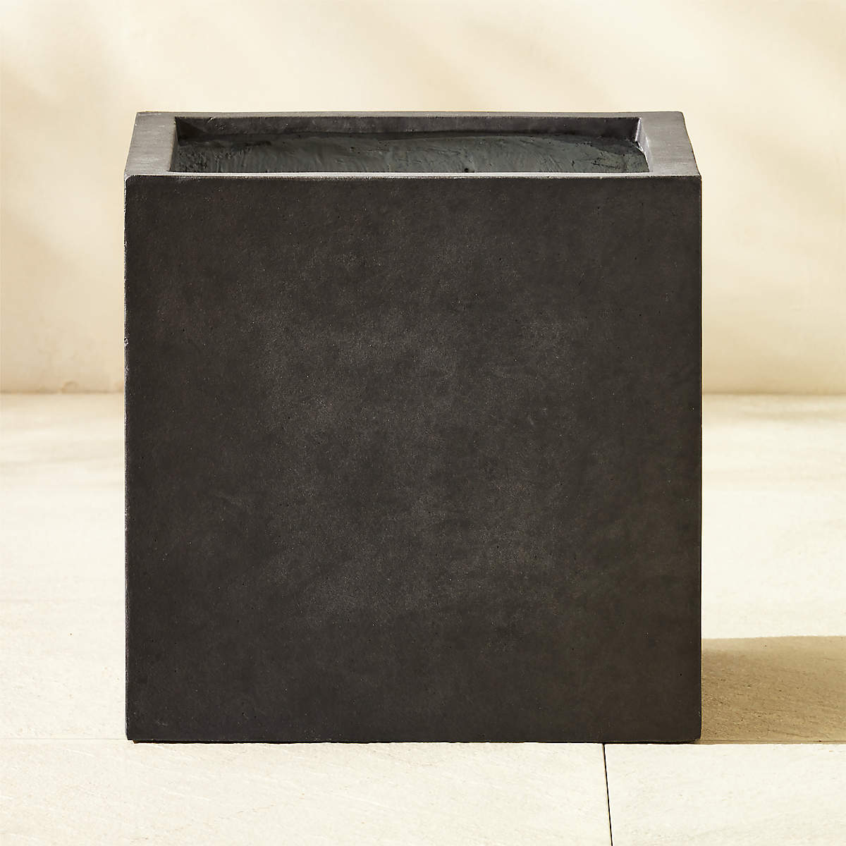 Ash Square Dark Grey Cement Indoor/Outdoor Planter Small + Reviews ...
