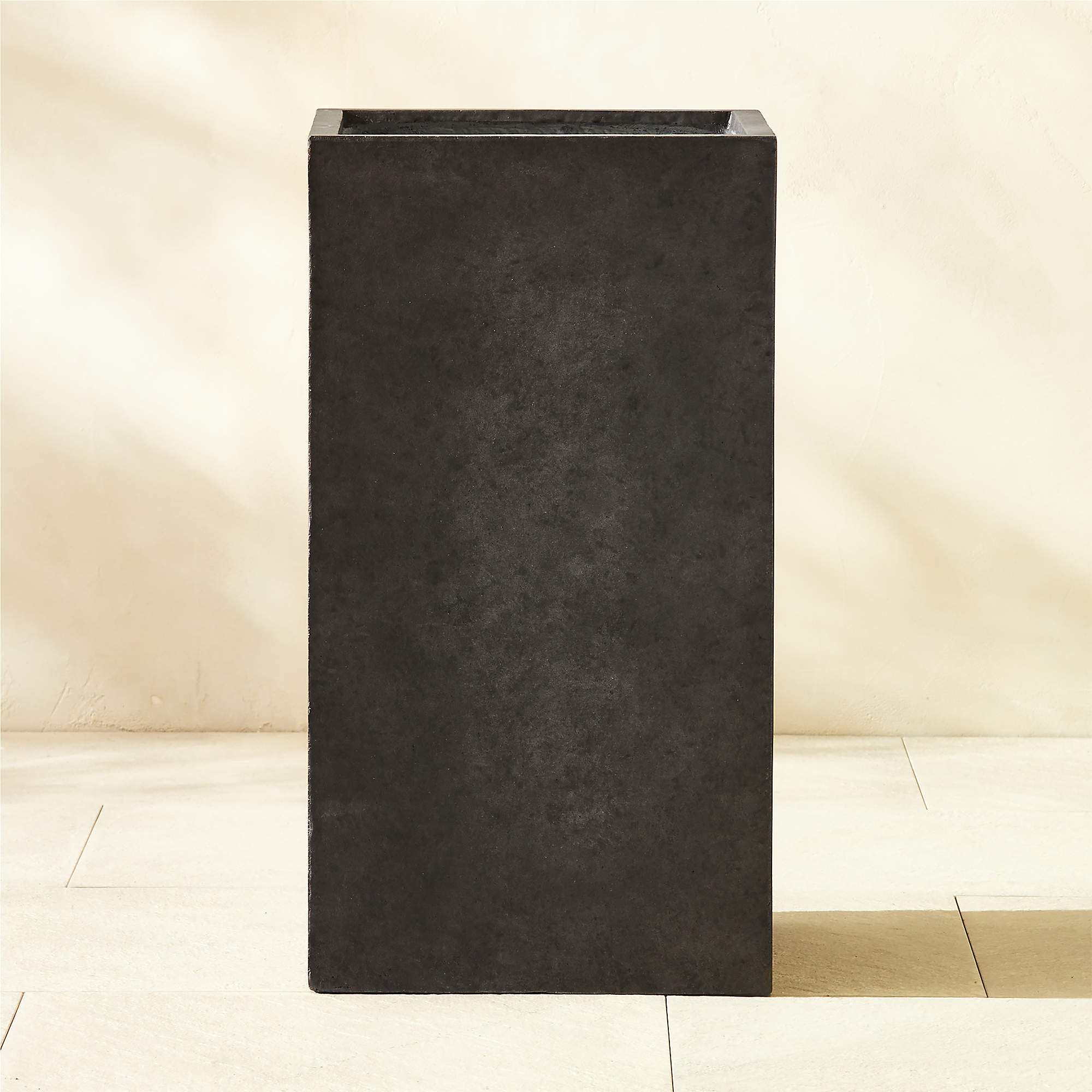 Ash Square Dark Grey Cement Indoor/Outdoor Planter Tall + Reviews | CB2 ...