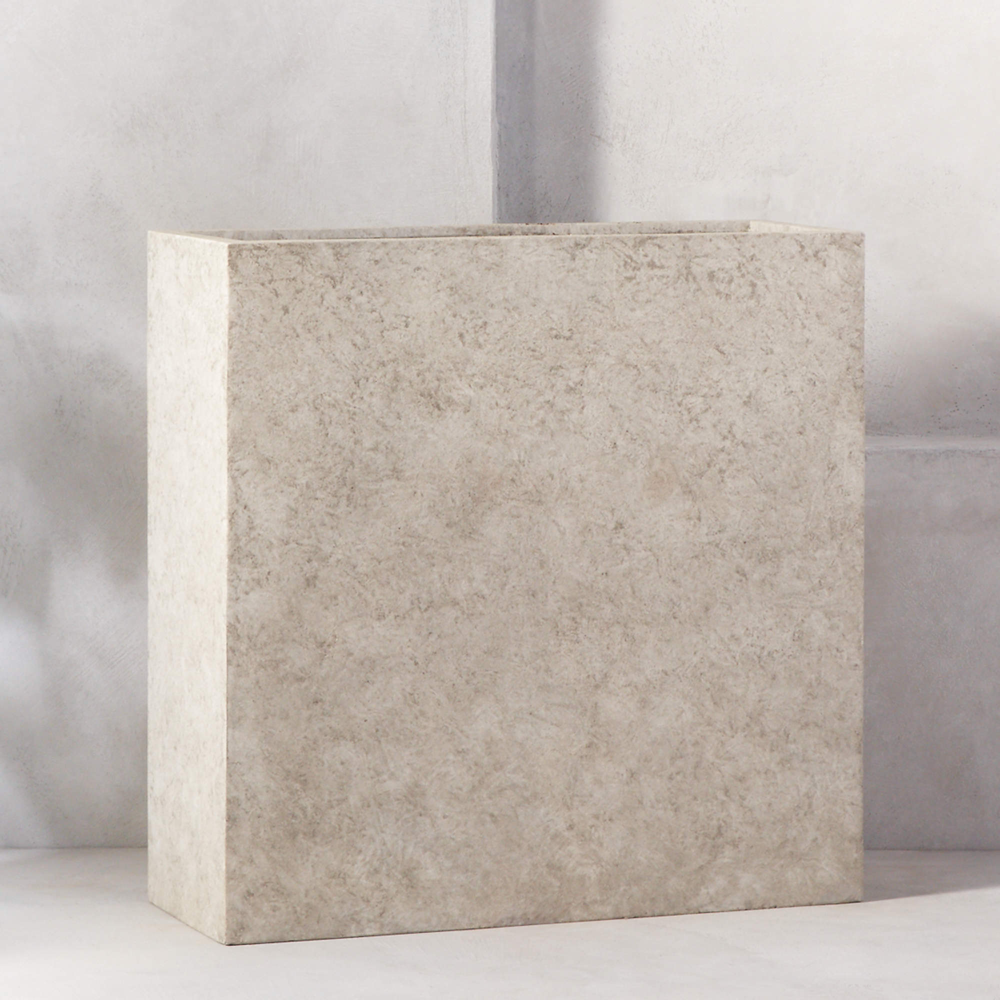 Ash Modern Rectangular Grey Cement Outdoor Planter XL + Reviews | CB2