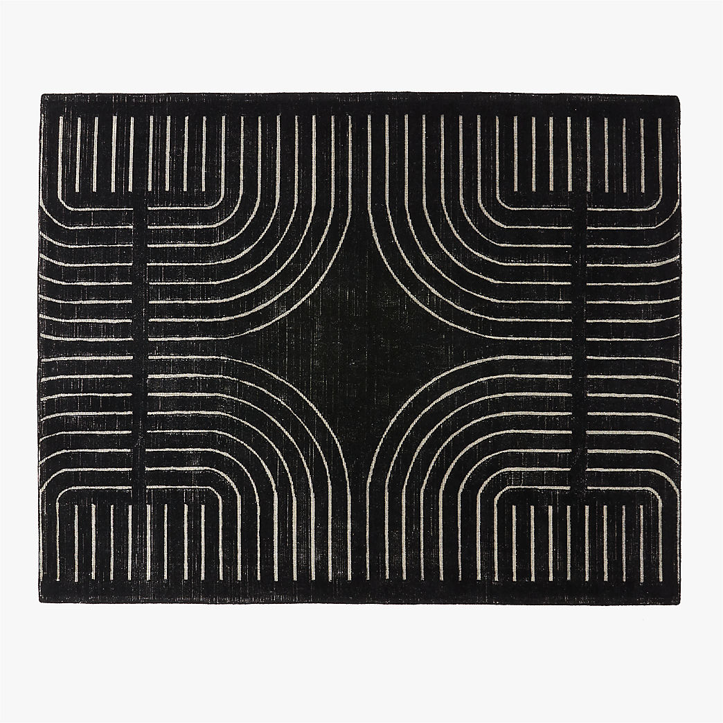 Modern Black And White Wool Rugs | CB2 Canada