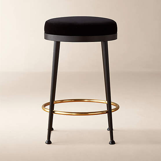 Segur Black Boucle Counter Stool + Reviews | CB2 Canada