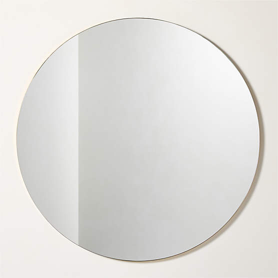 Graduate Beveled Brass Round Wall Mirror 48" + Reviews | CB2