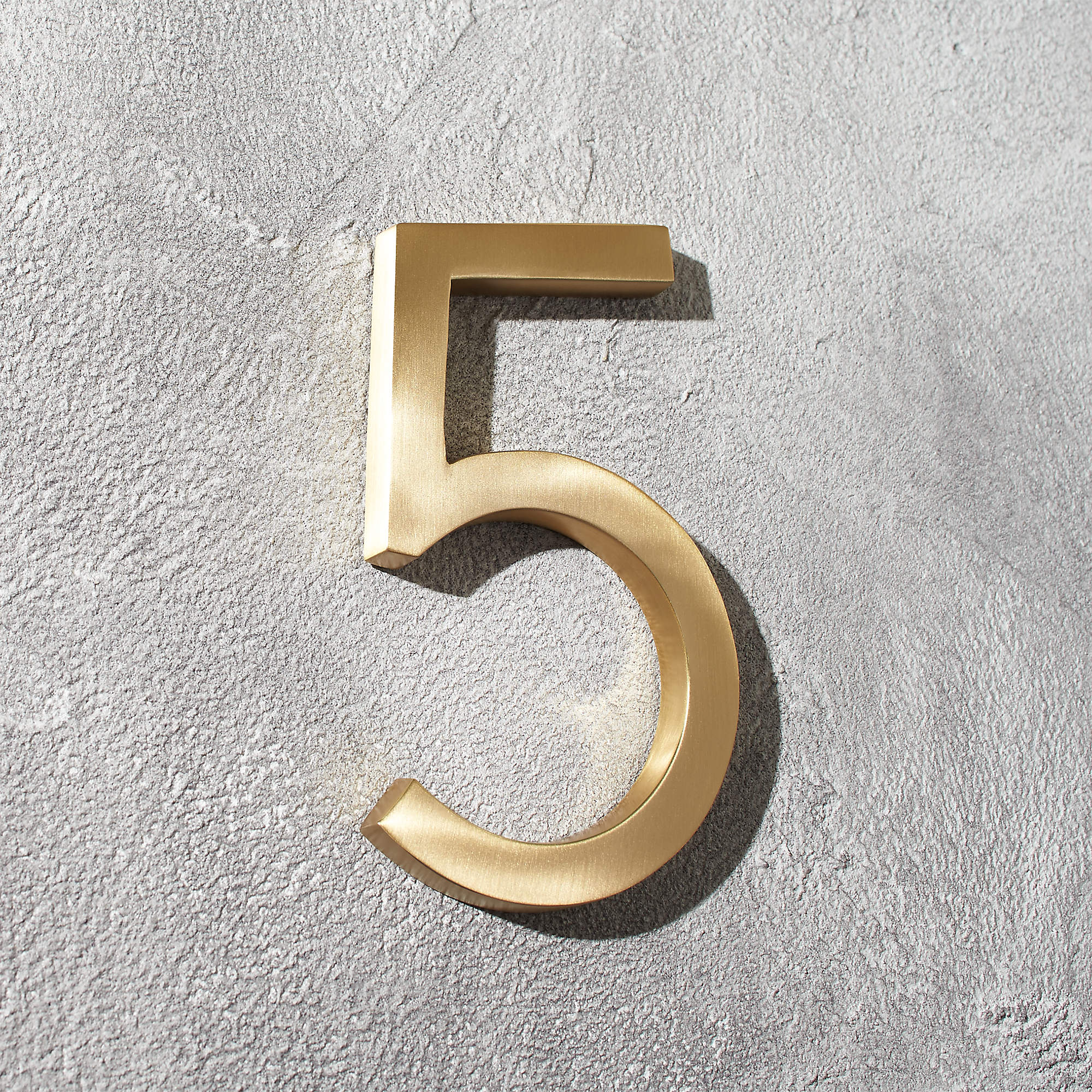 Aurele 6" Brushed Brass House Number 5 + Reviews | CB2