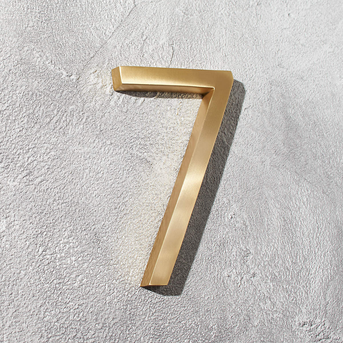 Aurele 6" Brushed Brass House Number 7 + Reviews | CB2