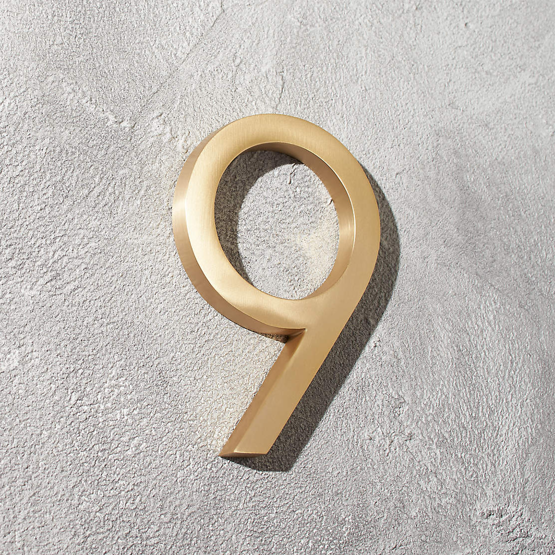 Aurele 4" Brushed Brass House Numbers | CB2 Canada