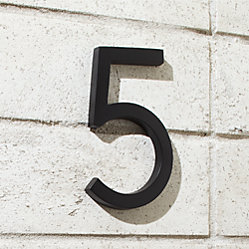 Aurele 6" Matte Black House Numbers | CB2 Canada