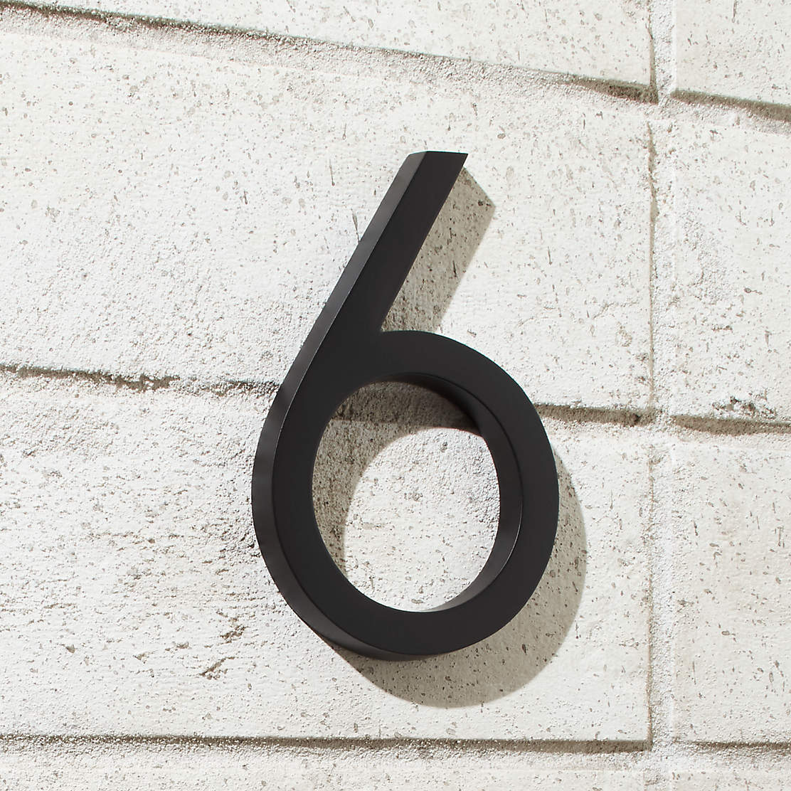 Aurele 6" Matte Black House Number 3 + Reviews | CB2
